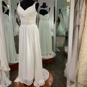 Dresses | Chiffon Keyhole Back Buttons Zipper Wedding Gown | Poshmark